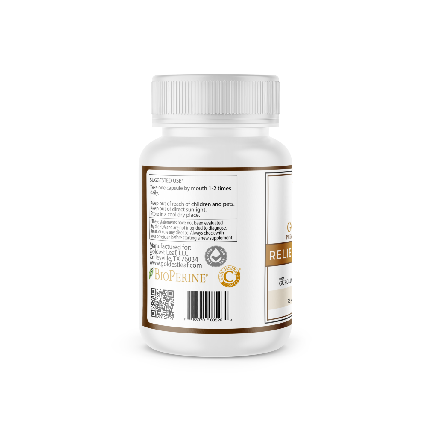 Broad Spectrum CBD Relief Max Capsules 1500 MG - Goldest Leaf